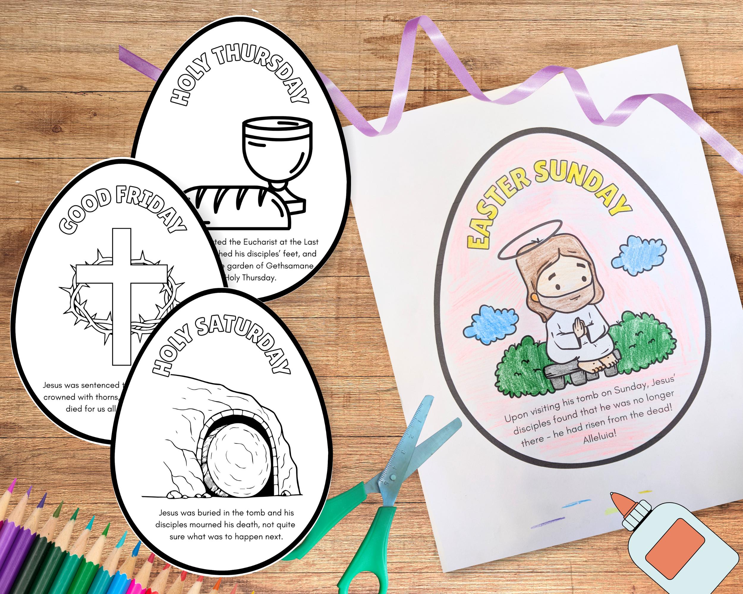 Holy Week Craft, 3D Easter Egg, Kids Cut and Paste Craft, Holy Week for ...