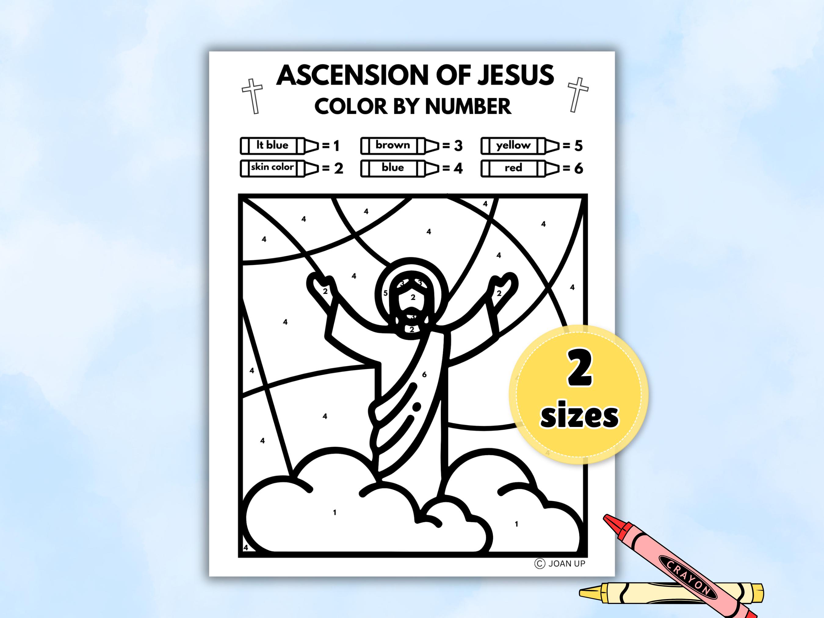 Ascension of Jesus Activity Sheet, Color by Number, Printable Ascension ...