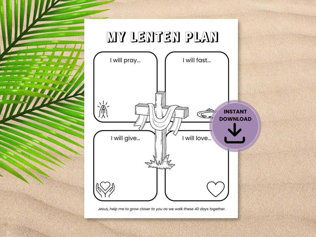 Lent Kids Activity Plan, Ash Wednesday, Pray Fast Give, Printable ...