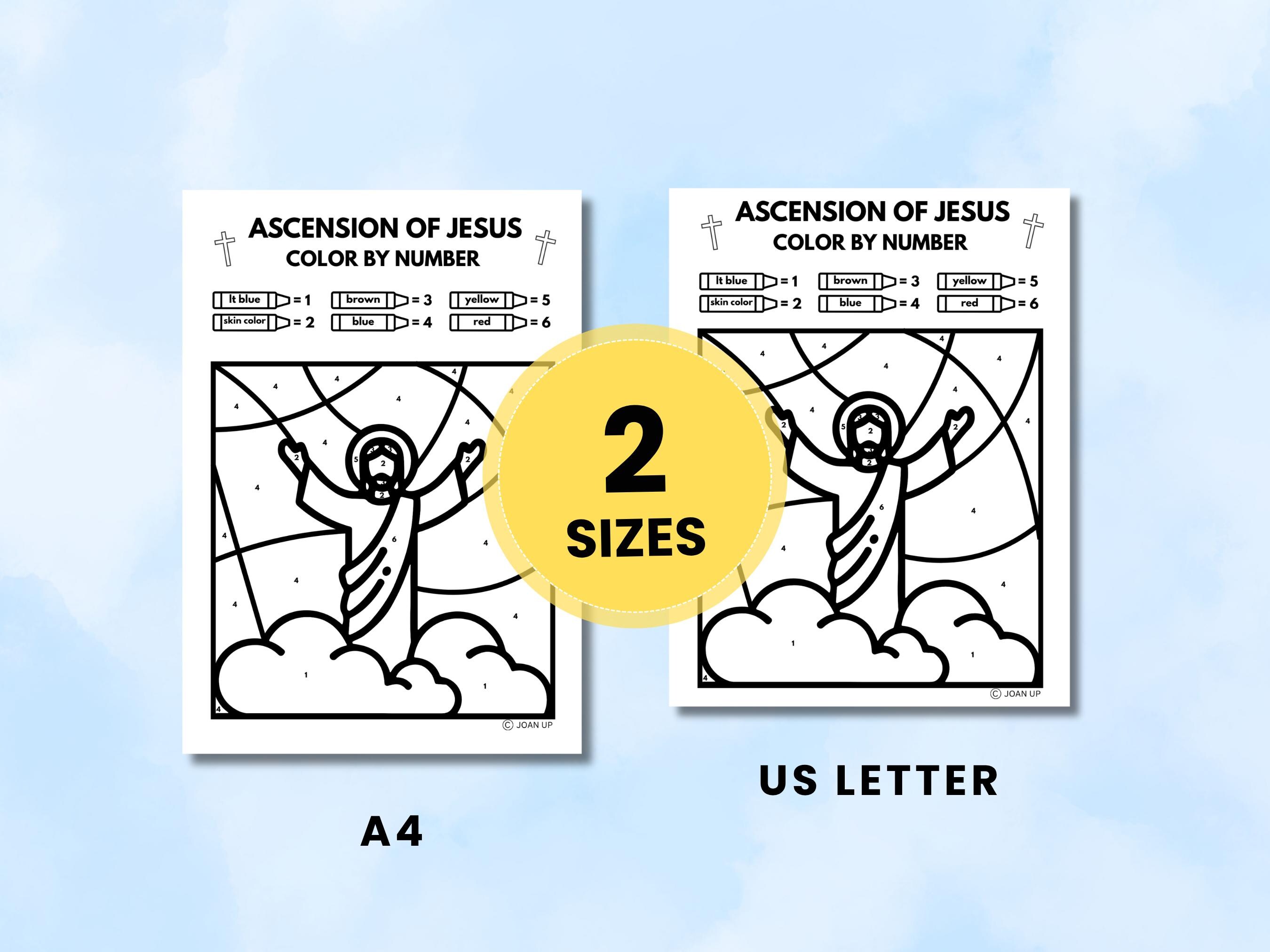 Ascension of Jesus Activity Sheet, Color by Number, Printable Ascension ...