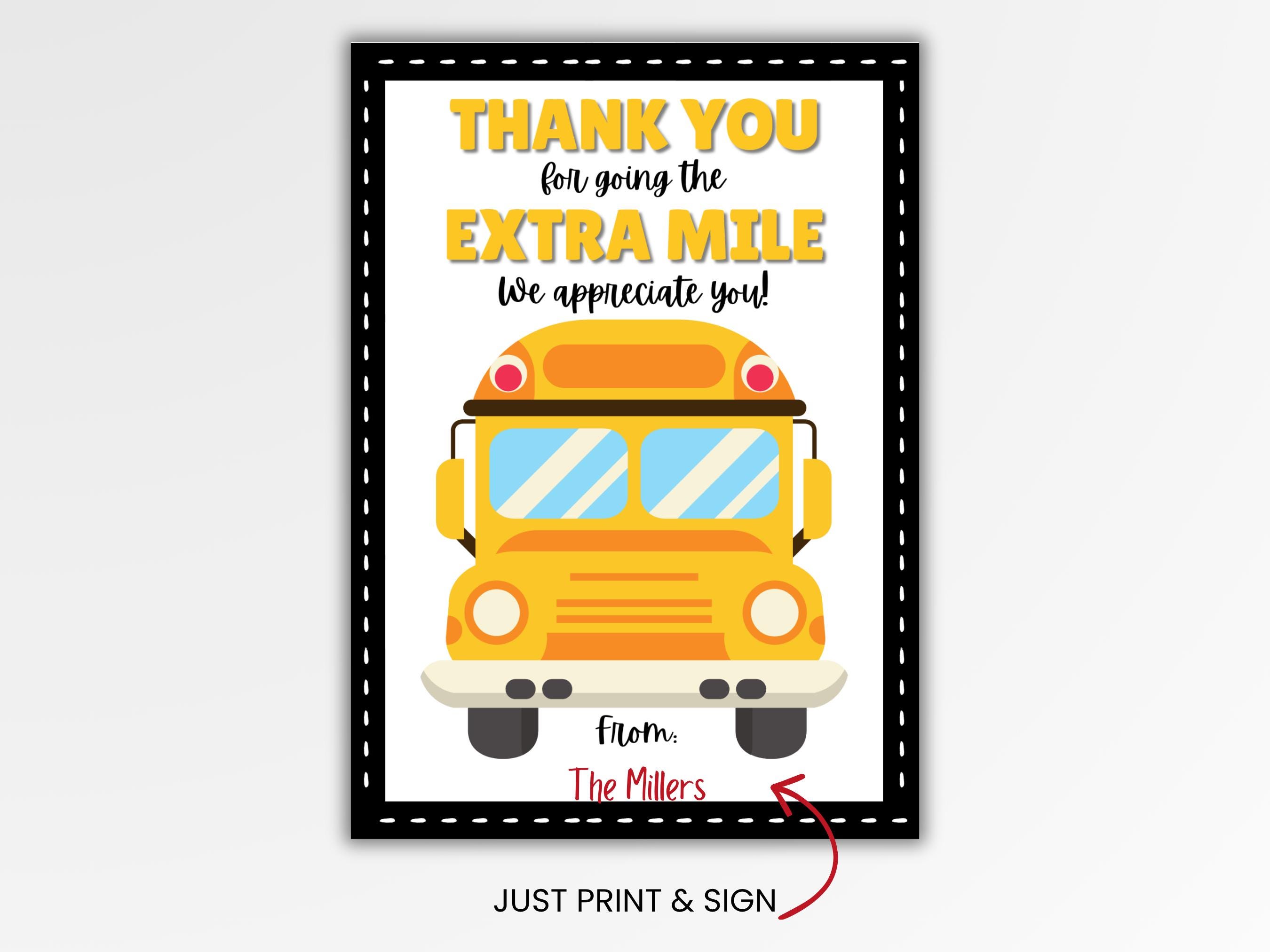 Bus Driver Gift Card Holder, Printable Appreciation Gift for School Bus ...