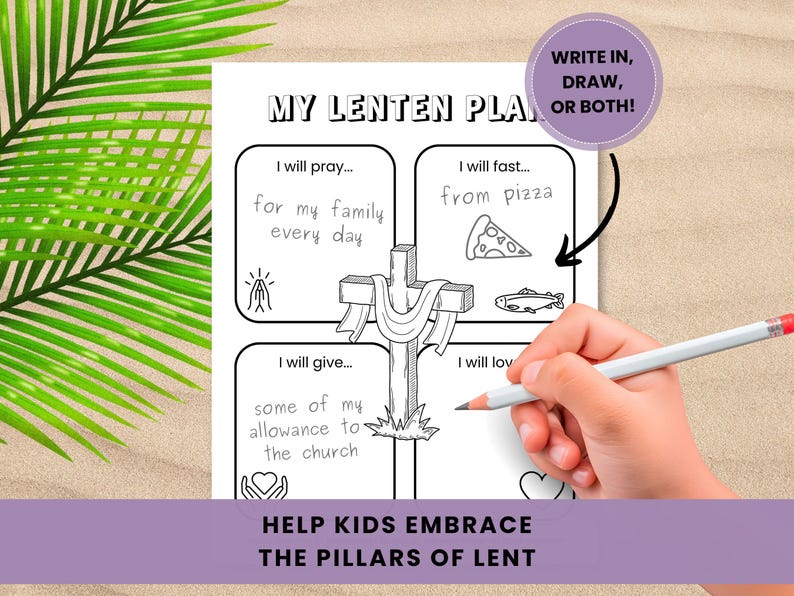 Lent Kids Activity Plan, Ash Wednesday, Pray Fast Give, Printable ...