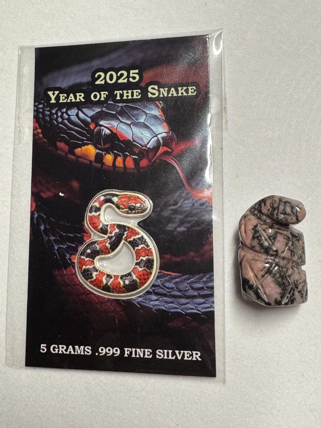 2025 Year of the Snake 5g Silver Coin With Rhodonite Snake - Etsy