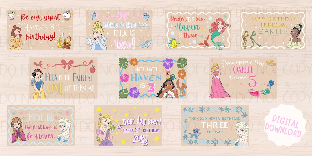 10 Disney Princess Banner Templates | Editable Canva Banner Template ...
