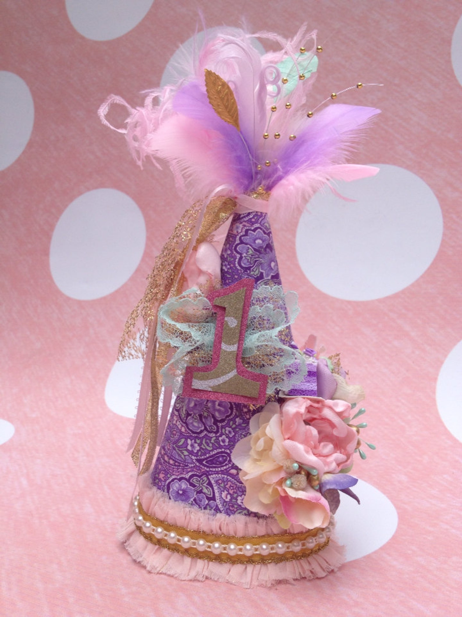 Birthday Girl Over the Top Party Fascinator Cone Hat in Lavender Purple ...