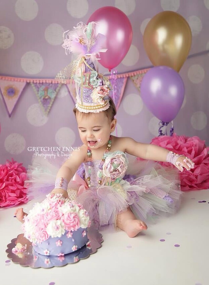 Birthday Girl Over the Top Party Fascinator Cone Hat in Lavender Purple ...