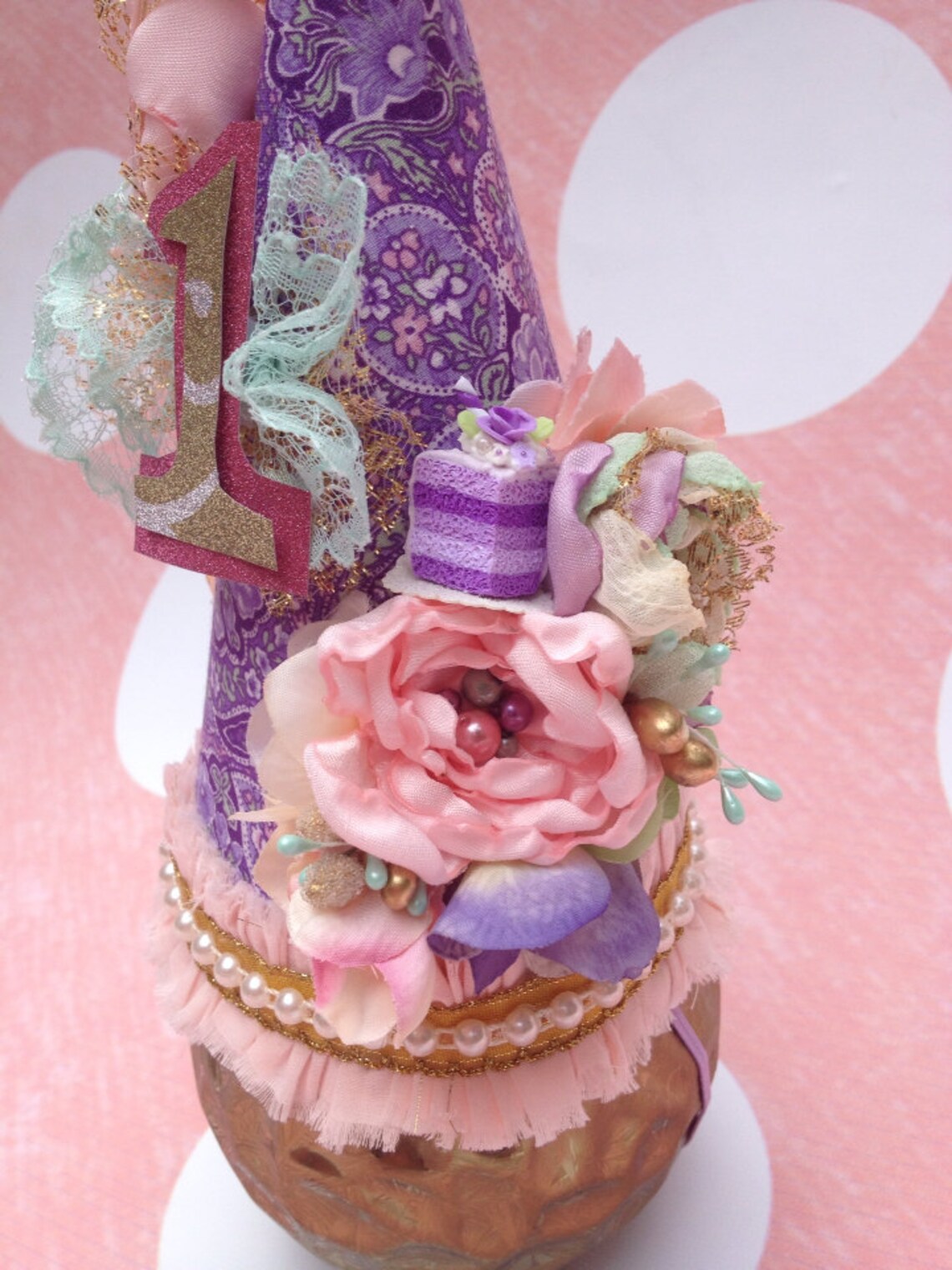 Birthday Girl Over the Top Party Fascinator Cone Hat in Lavender Purple ...