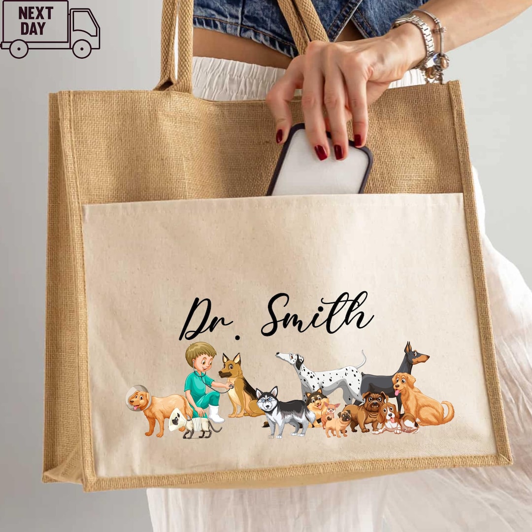 Veterinarian Doctor Tote Bag, Vet Student Gift Bag, Animal Care Canvas ...