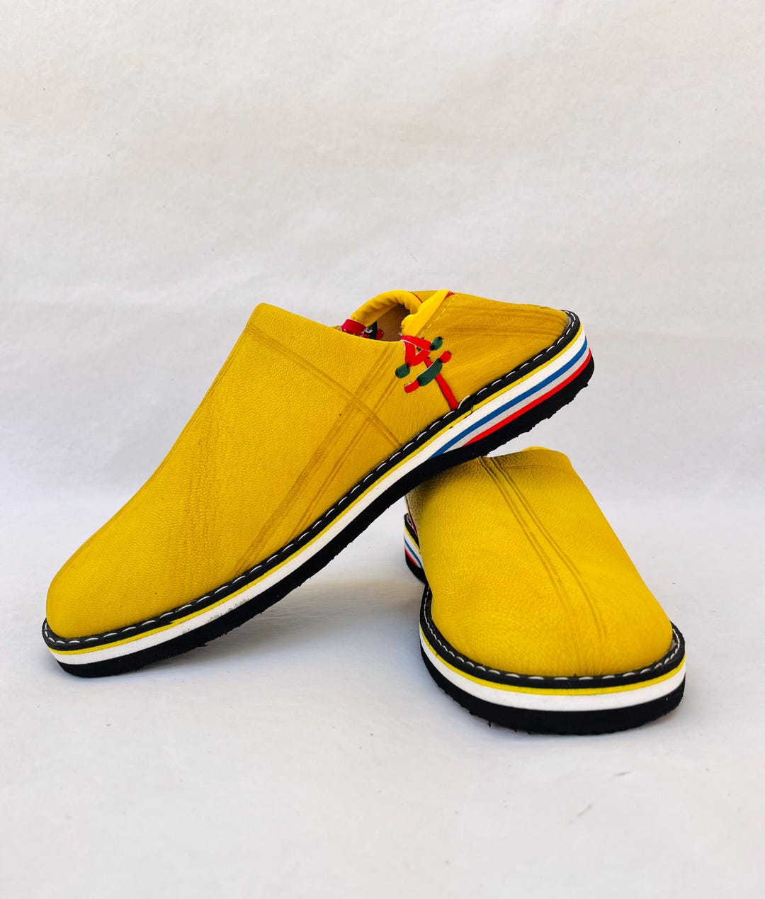 Men's Handmade Leather Berber Babouch Slippers | Moroccan Mules With ...