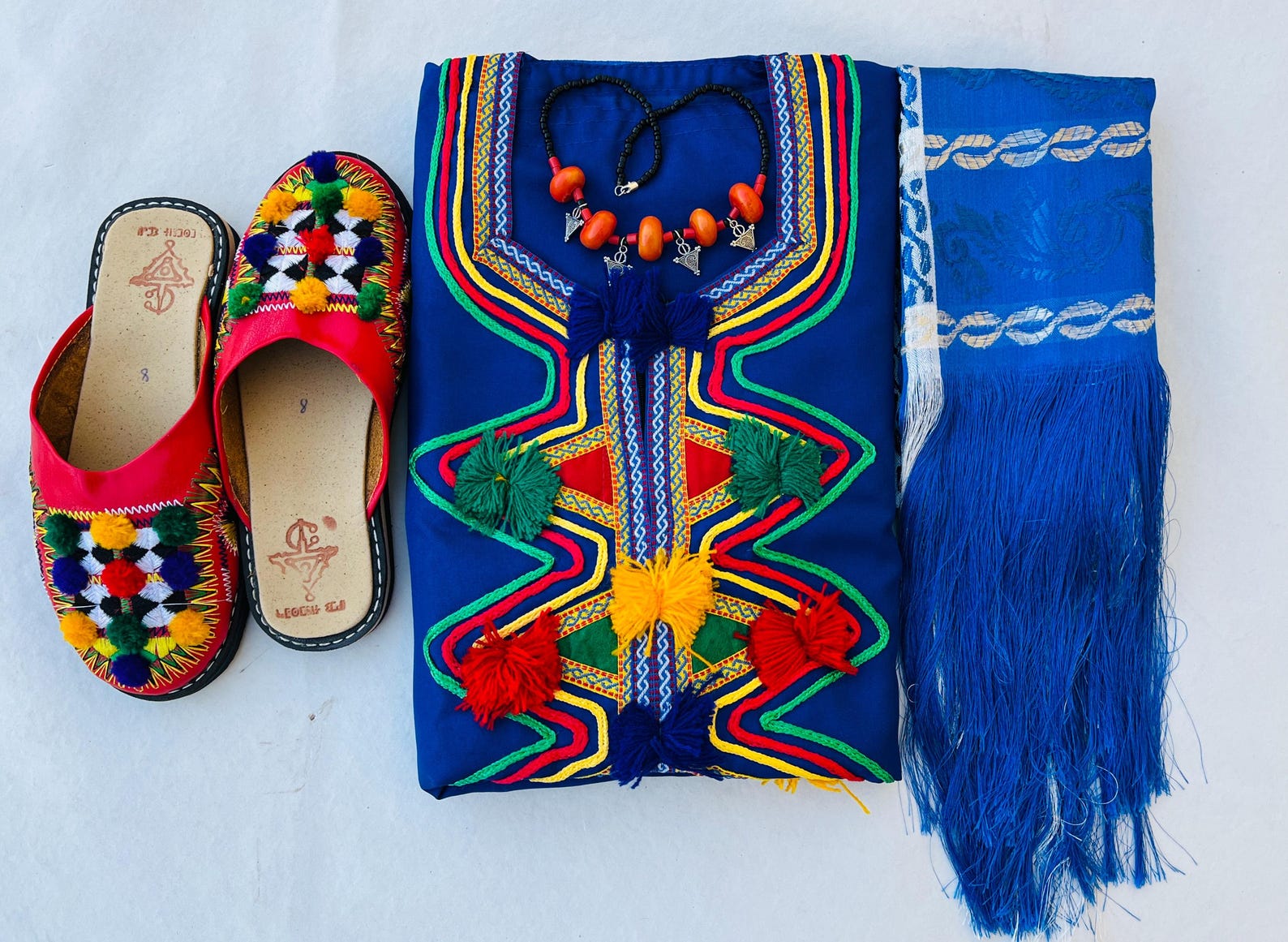 Moroccan Pack Kaftan, Amazigh Dress Complete, Berber Outfit With ...