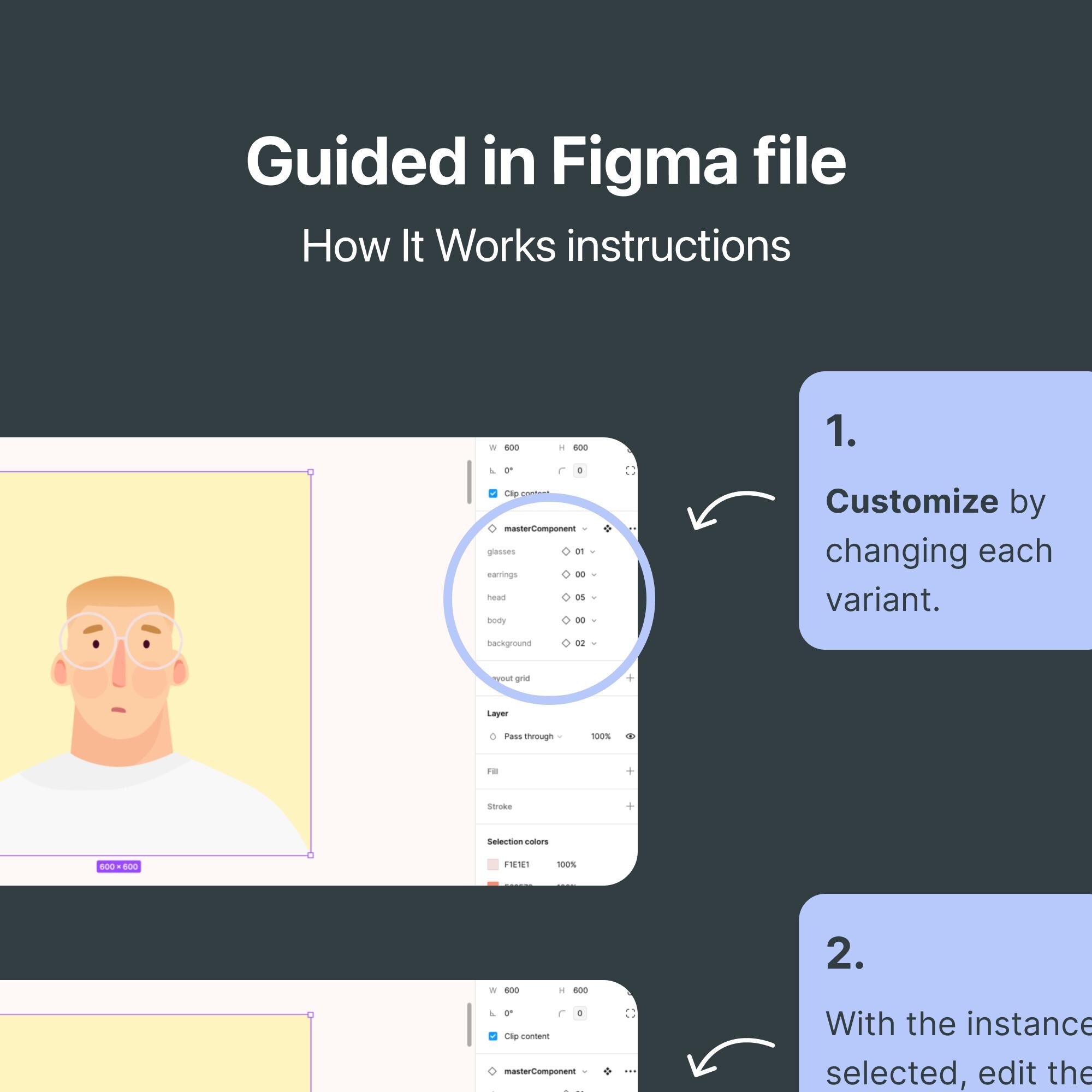 Figma Avatar Generator | Vector Cartoon Character Builder | Editable ...