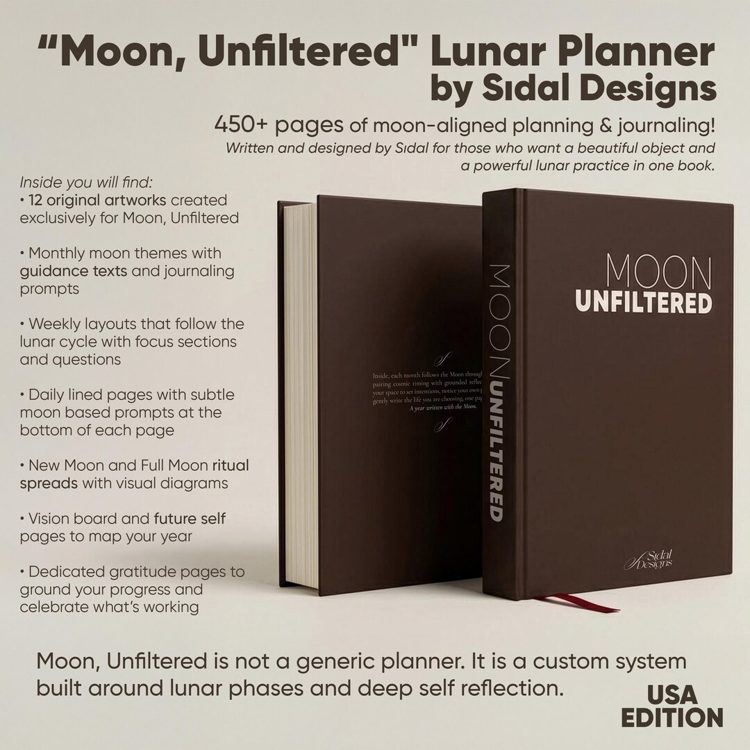 2026 Lunar Planner, Moon Phase Journal, Ritual & Manifestation - USA ...