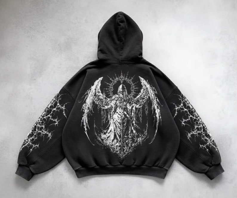 Cyber Sigilism Gothic Hoodie - Oversized Darkwear Streetwear - Grunge ...