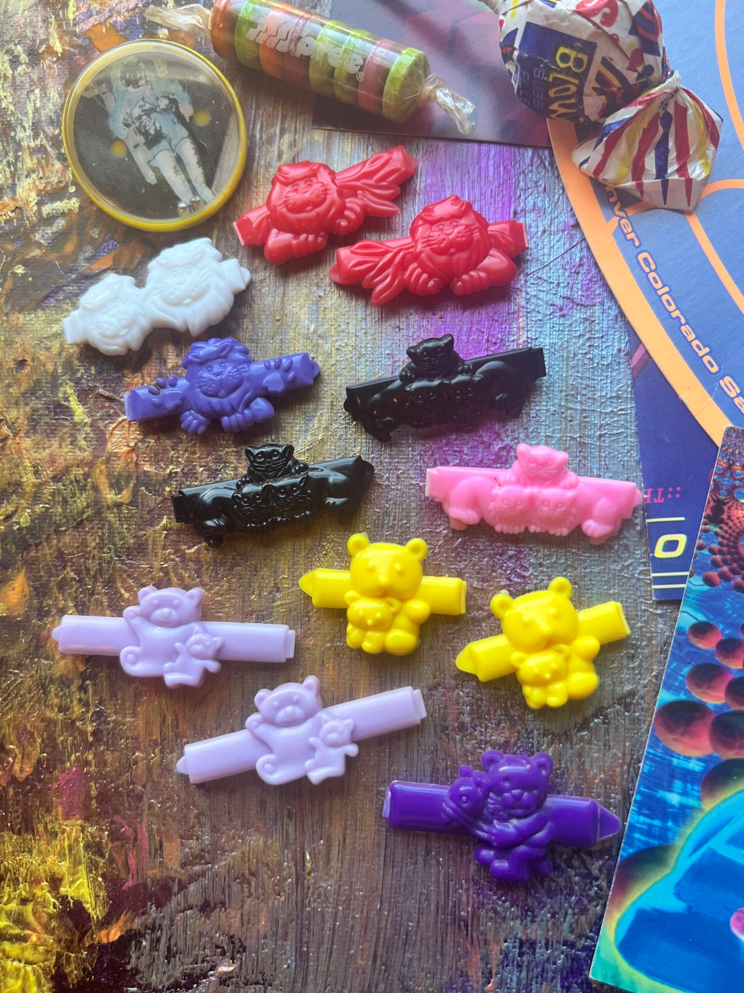 90s 1990s Nineties Vintage Rave • Raver Iconic Barrettes • Lions ...
