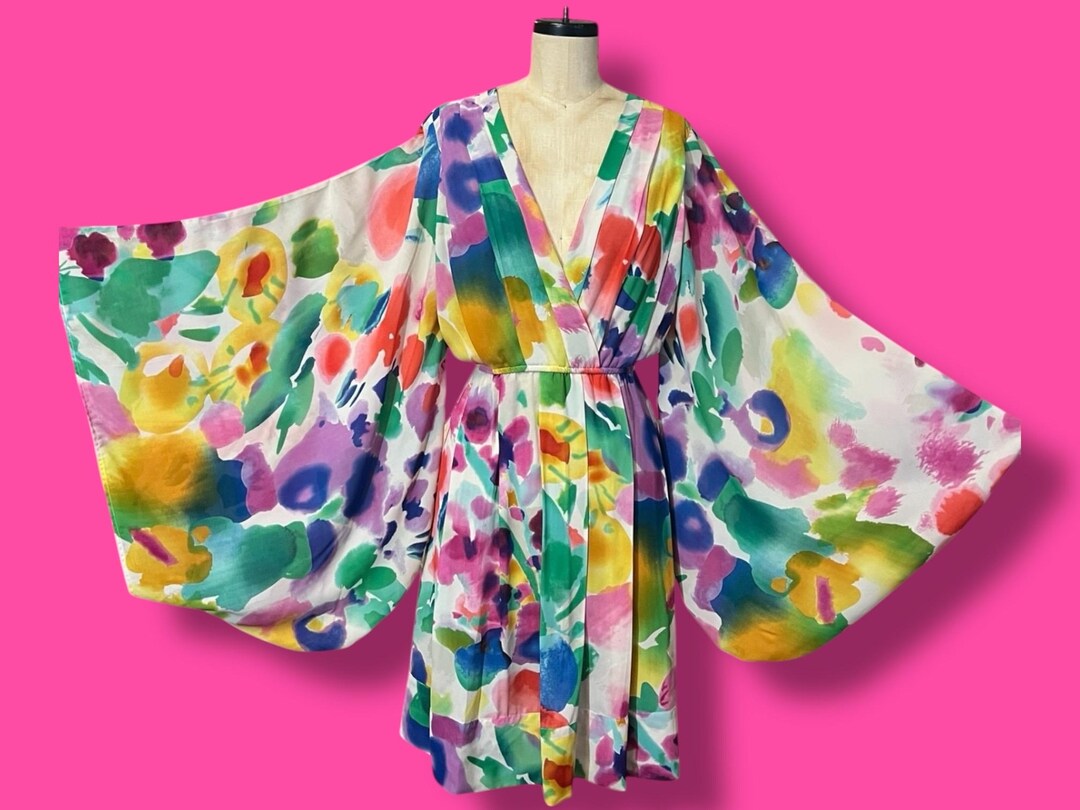 Y2K H&M Garden Collection Abstract Floral Kimono Dress GORGEOUS ...