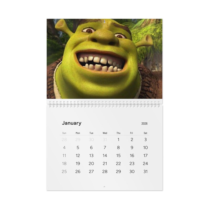 Funny Shrek Memes Wall Calendar 2026 | Shrek & Donkey Monthly Humor - Etsy