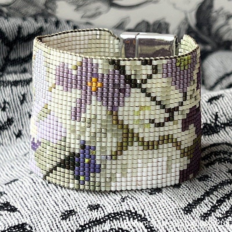Beaded Cuff Bracelet - Etsy