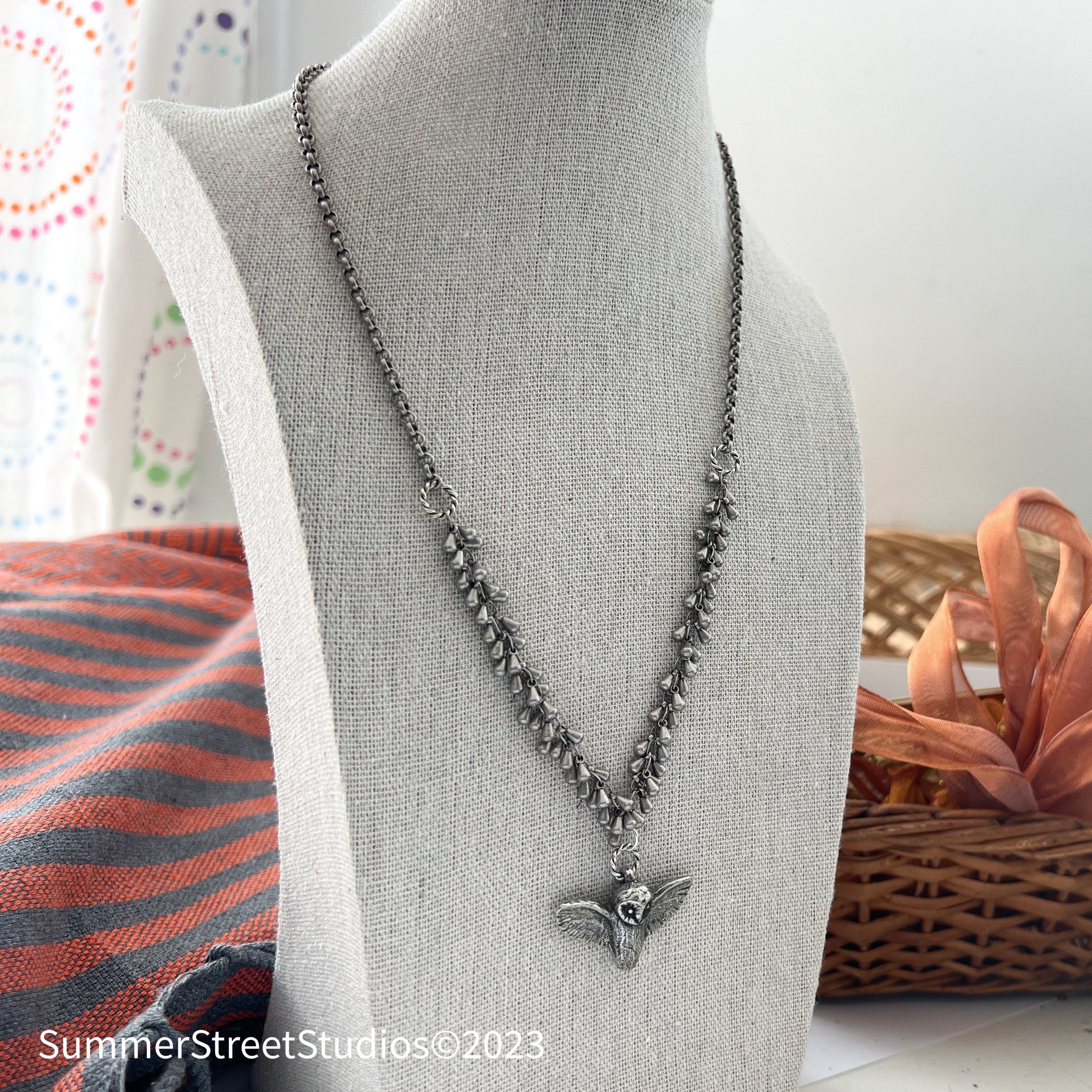Artisan Night Owl in Flight Pendant Necklace Boho Sundance Style - Etsy