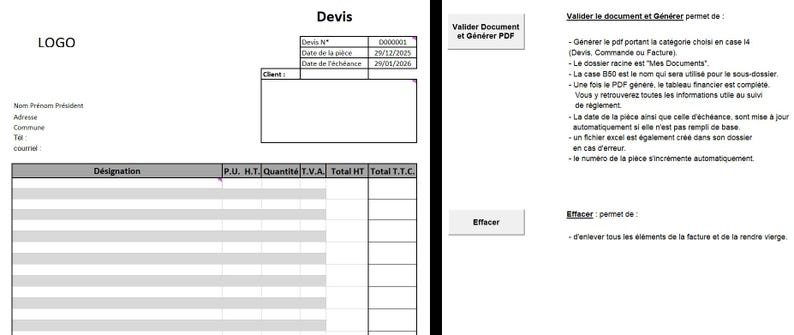 Automatic Excel Invoice Template for Self-employed Individuals or ...