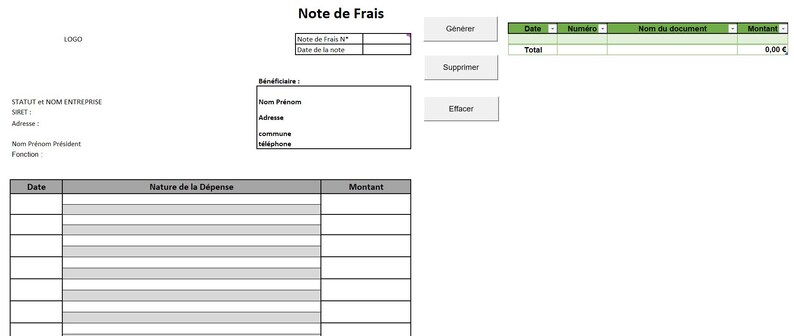 Automatic Excel Invoice Template for Self-employed Individuals or ...