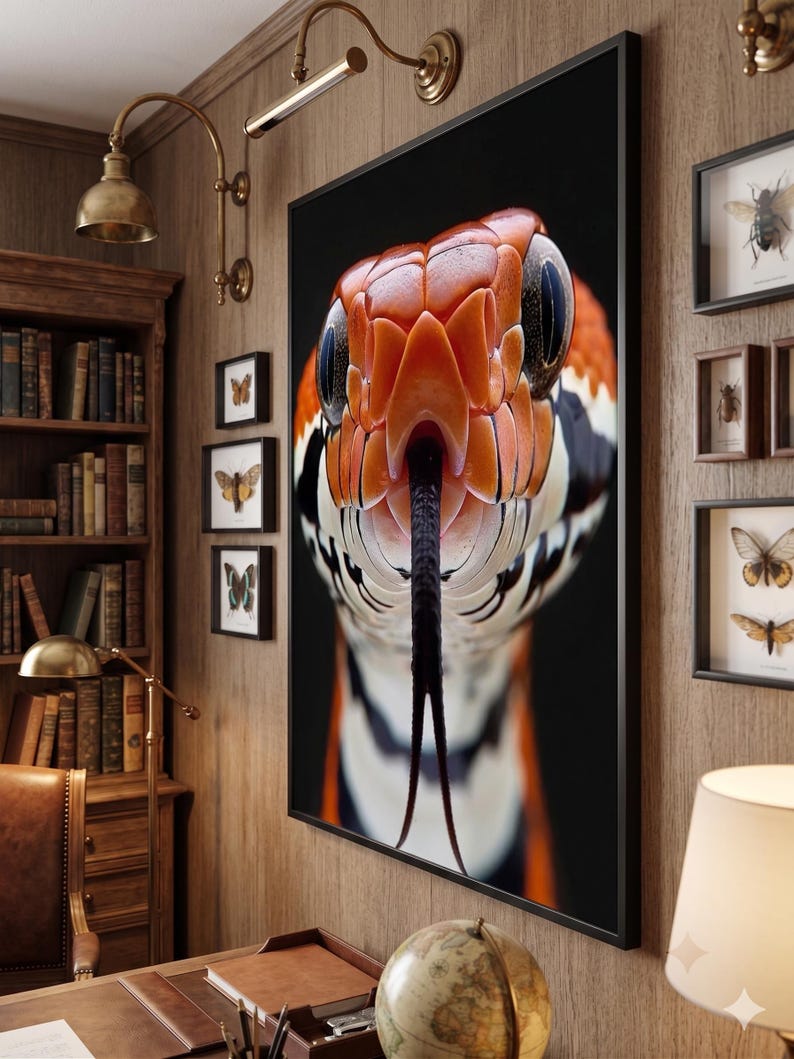 Snake Wall Art Print, Macro Snake Portrait, Reptile Photography Print ...