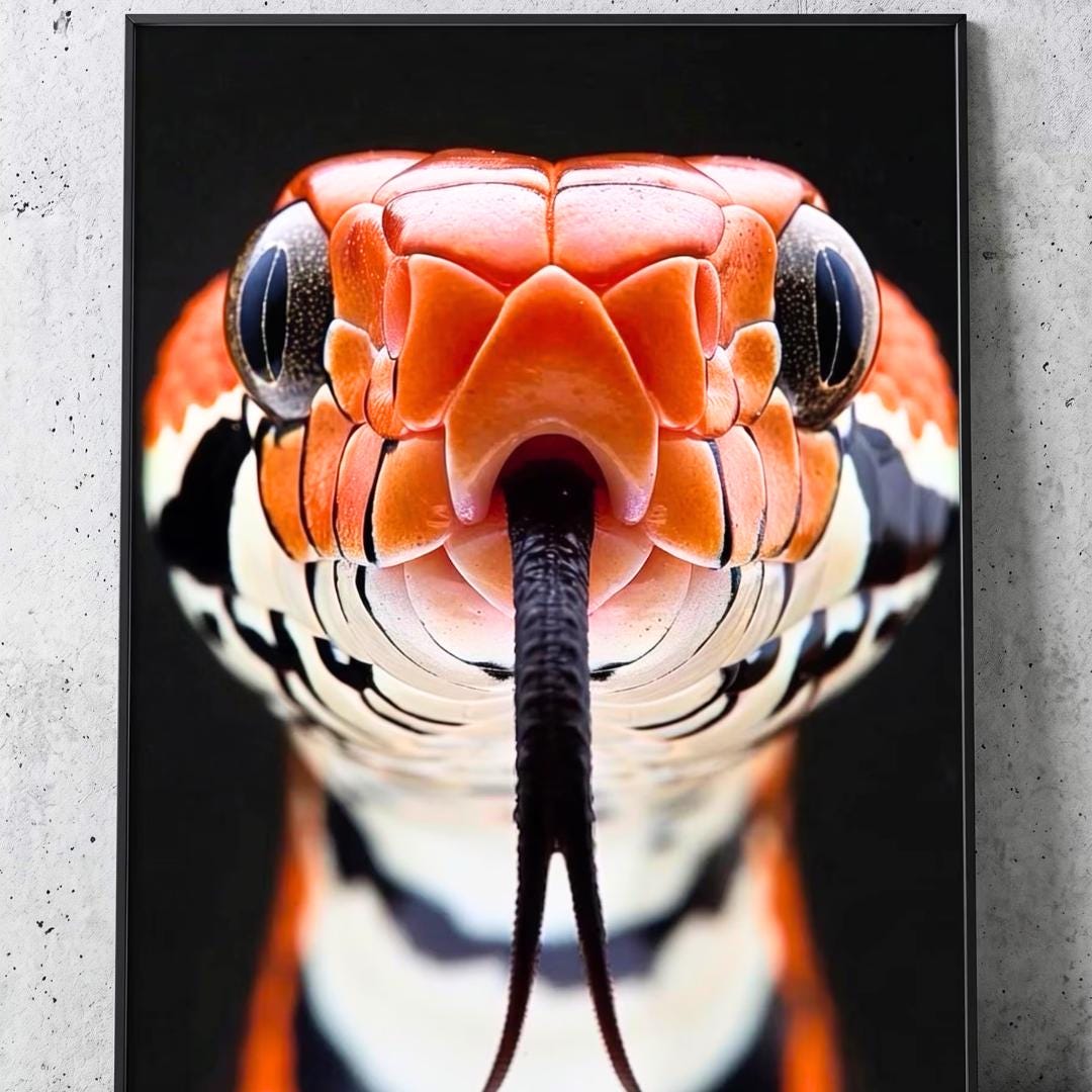 Snake Wall Art Print, Macro Snake Portrait, Reptile Photography Print ...