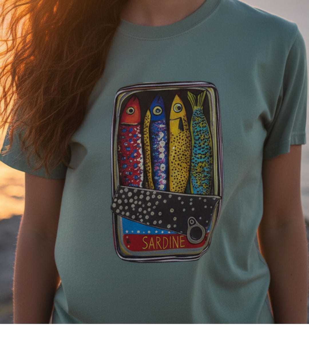 Sardines T Shirt, Colorful Sardine Can Art Tee, Comfort Colors 1717 ...