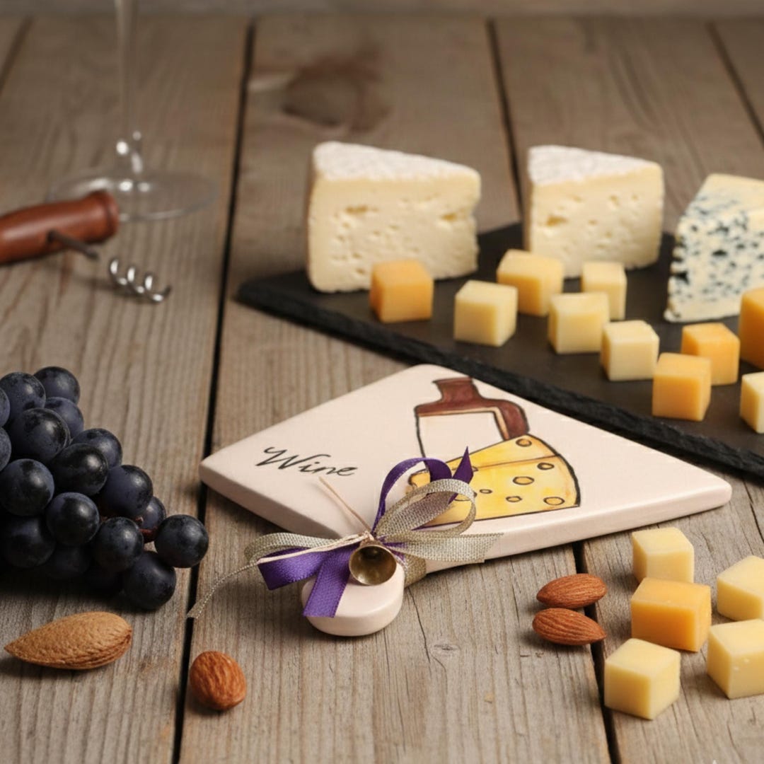 Triangular Turkish Tile Wine & Cheese Plate | Hand-painted 23cm ...