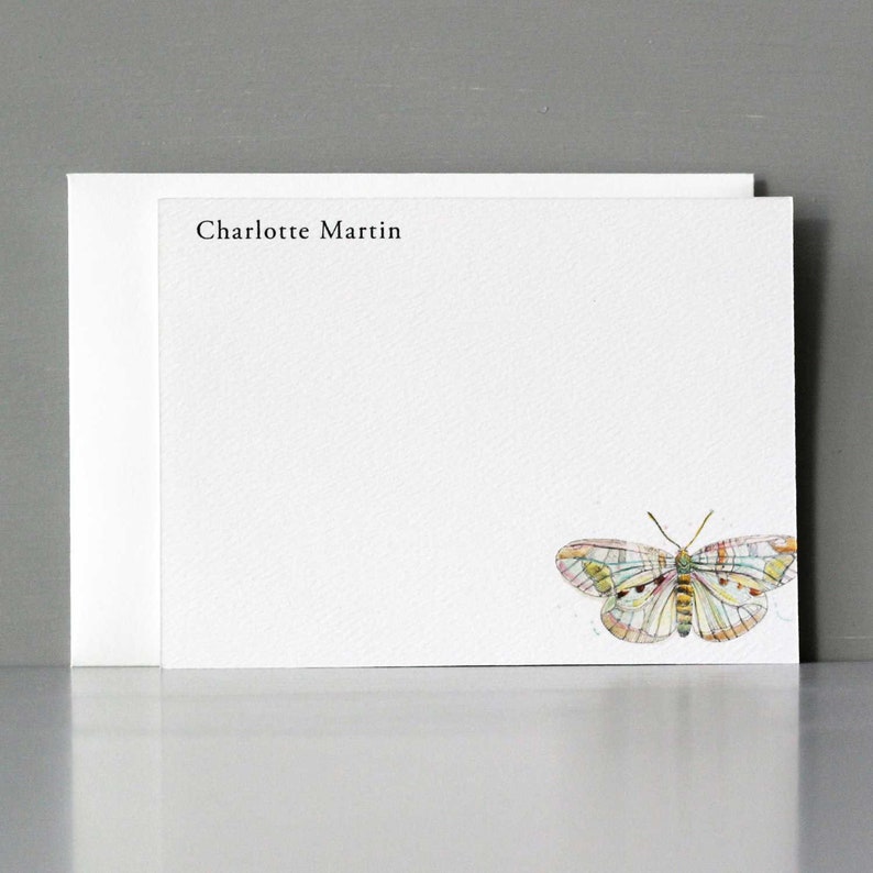 Watercolor Butterfly Notes Personalized Flat Notes Butterfly | Etsy