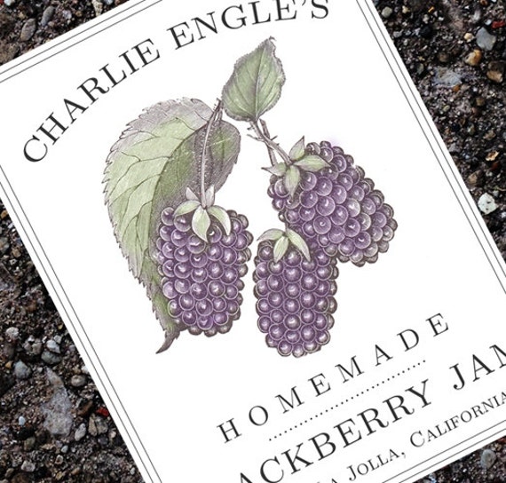 Blackberry Preserves Label or Tag Personalized Blackberry Label Paper ...