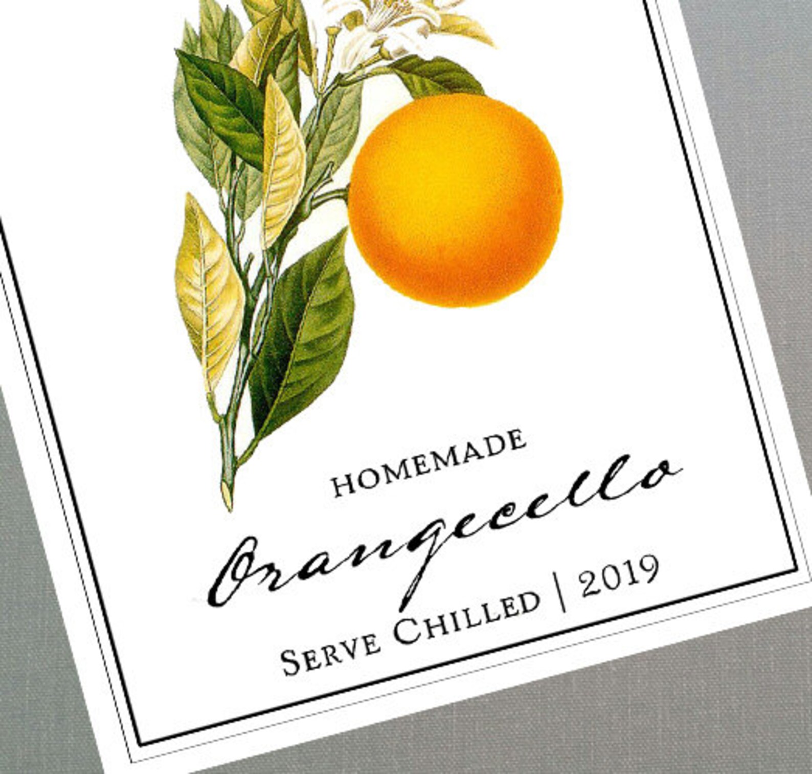 Orangecello Labels Arancello Labels With Botanical Motif - Etsy