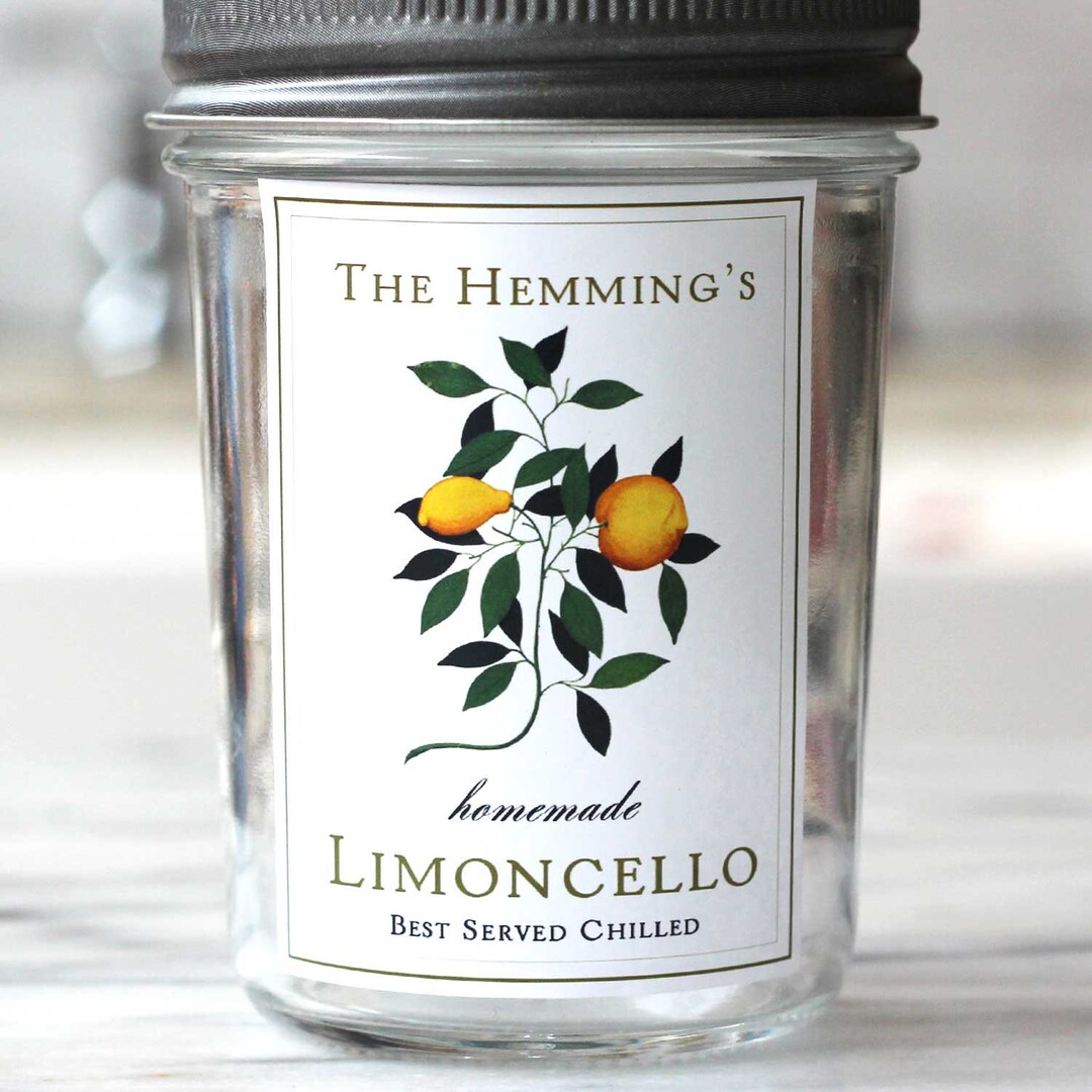 Personalized Limoncello Labels,botanical Lemon Labels - Etsy