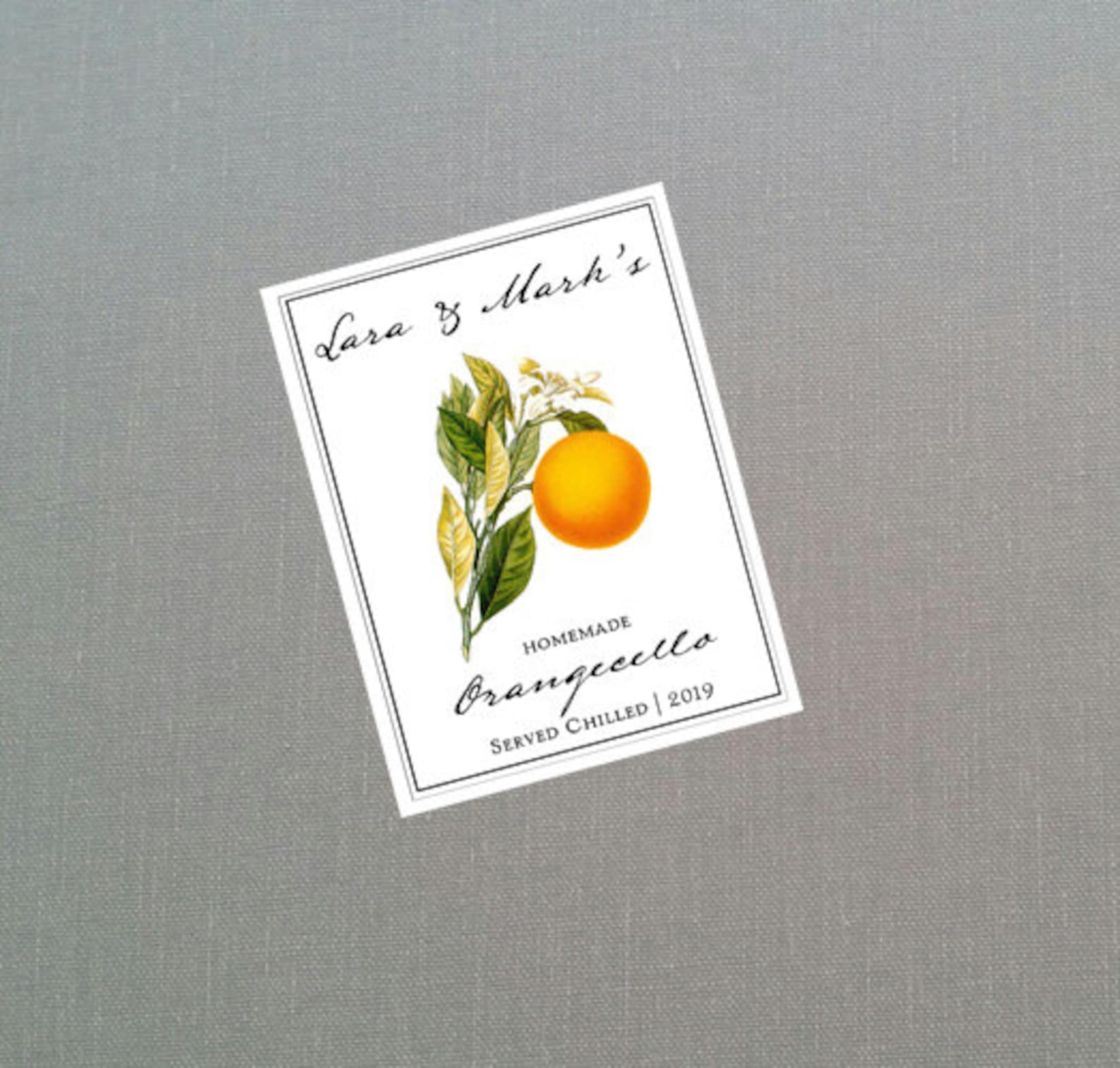 Orangecello Labels Arancello Labels with Botanical Motif | Etsy