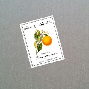 Orangecello Labels Arancello Labels With Botanical Motif - Etsy