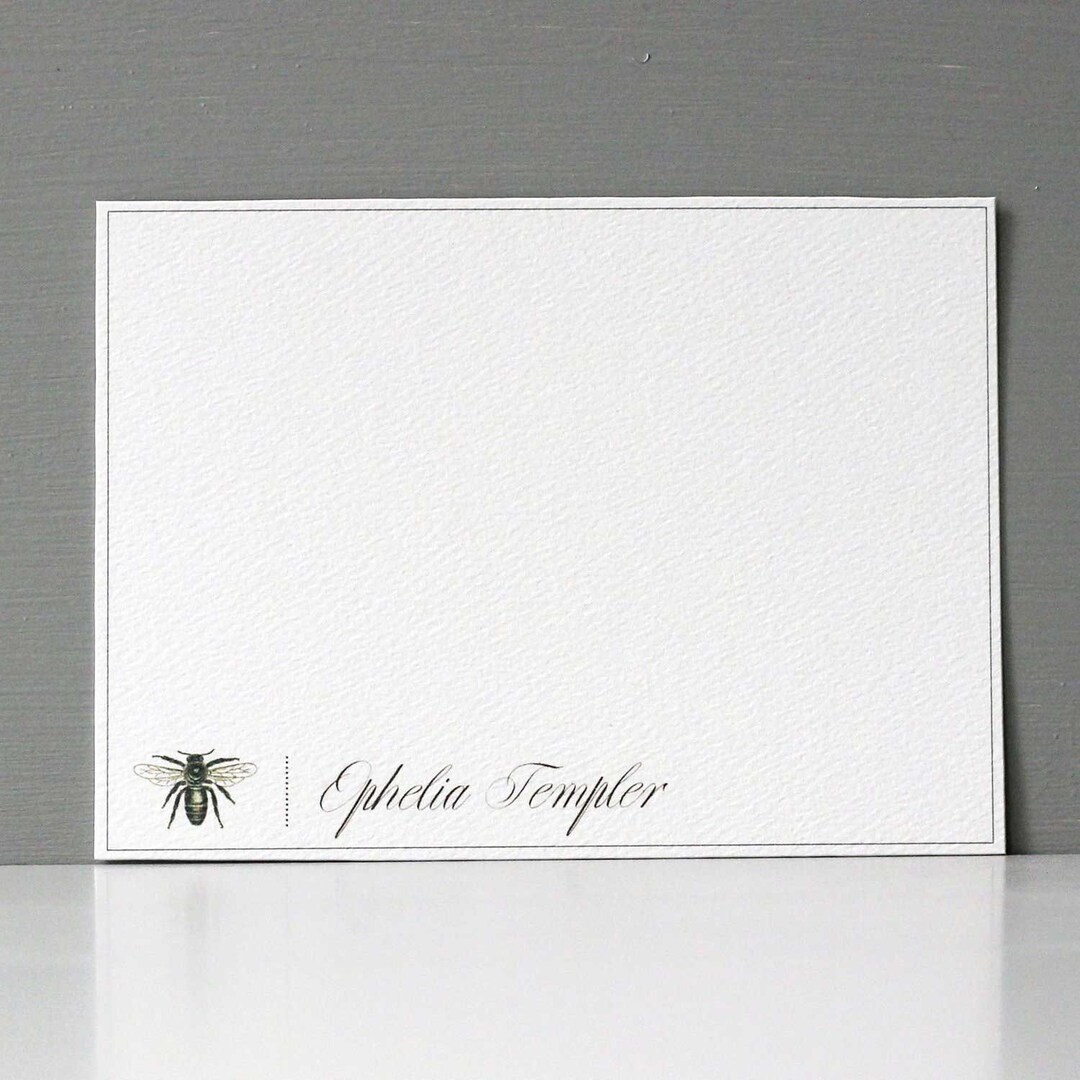 Personalized Note Set With Bee, Bee Note Cards - Etsy