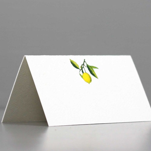 Lemon Place Card Printable Templett Place Cards Citrus | Etsy