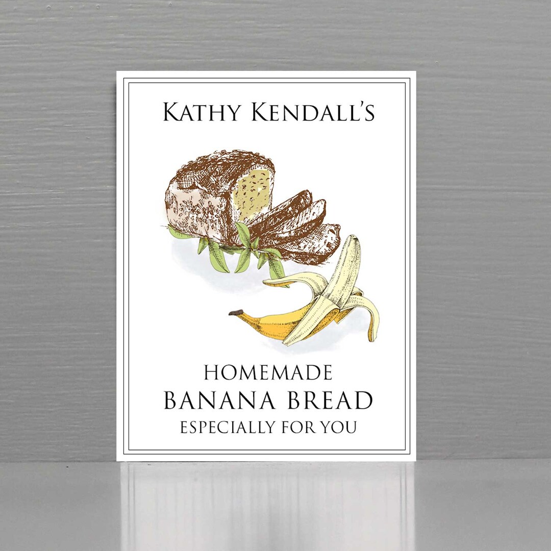 Personalized Banana Bread Labels or Tags,homemade Banana Bread - Etsy