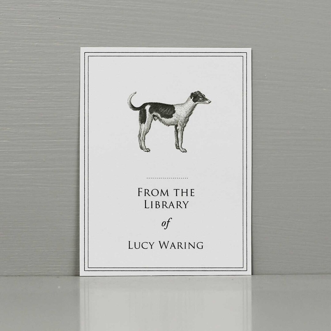 Personalized Bookplate With Dog, Classic Bookplates - Etsy