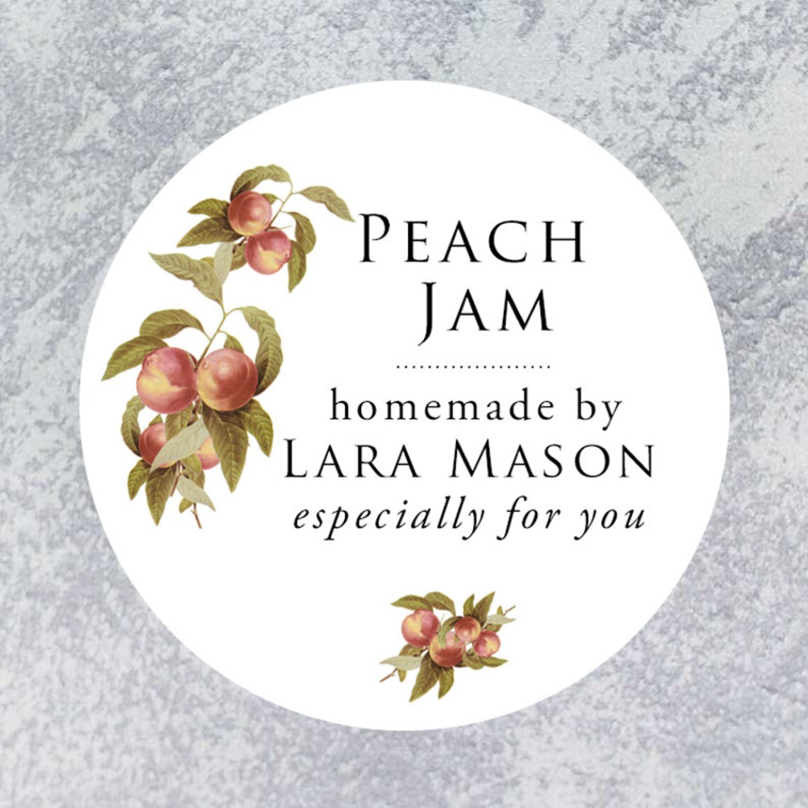 Personalized Classic Peach Circle Label Regular or Wide - Etsy