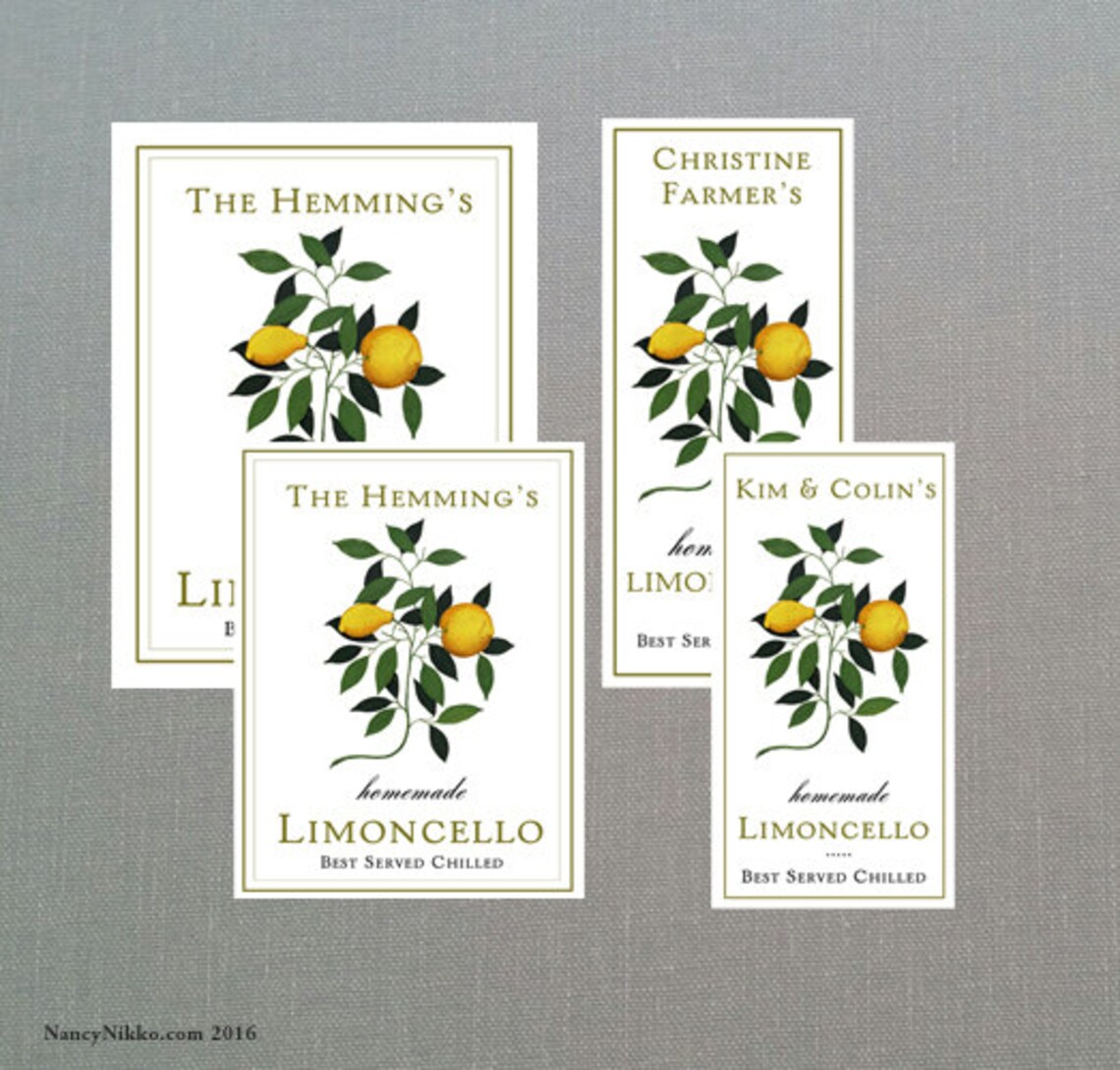 Personalized Limoncello Labelsbotanical Lemon Labels - Etsy
