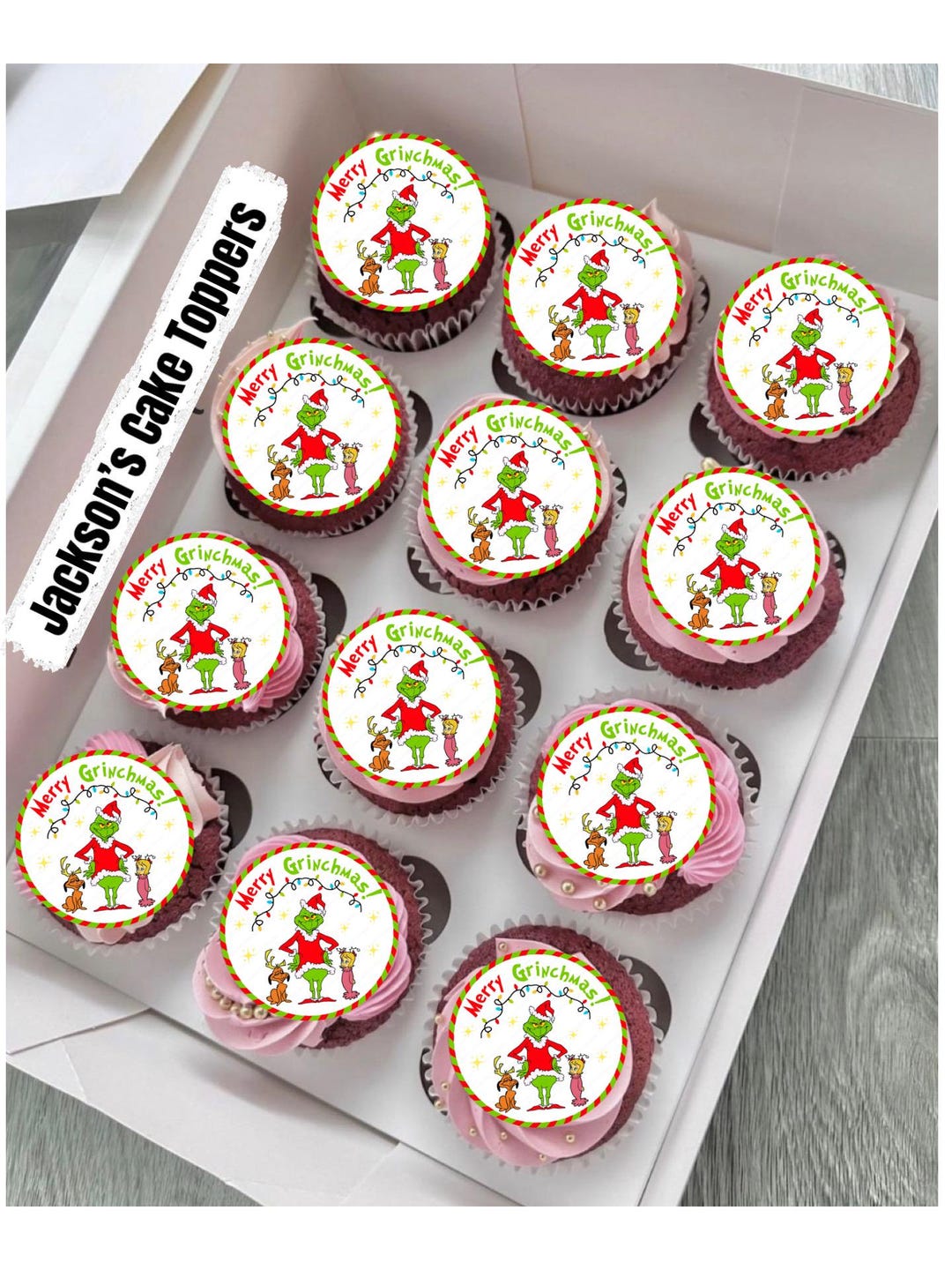 Grinch Edible Toppers X12 - Etsy