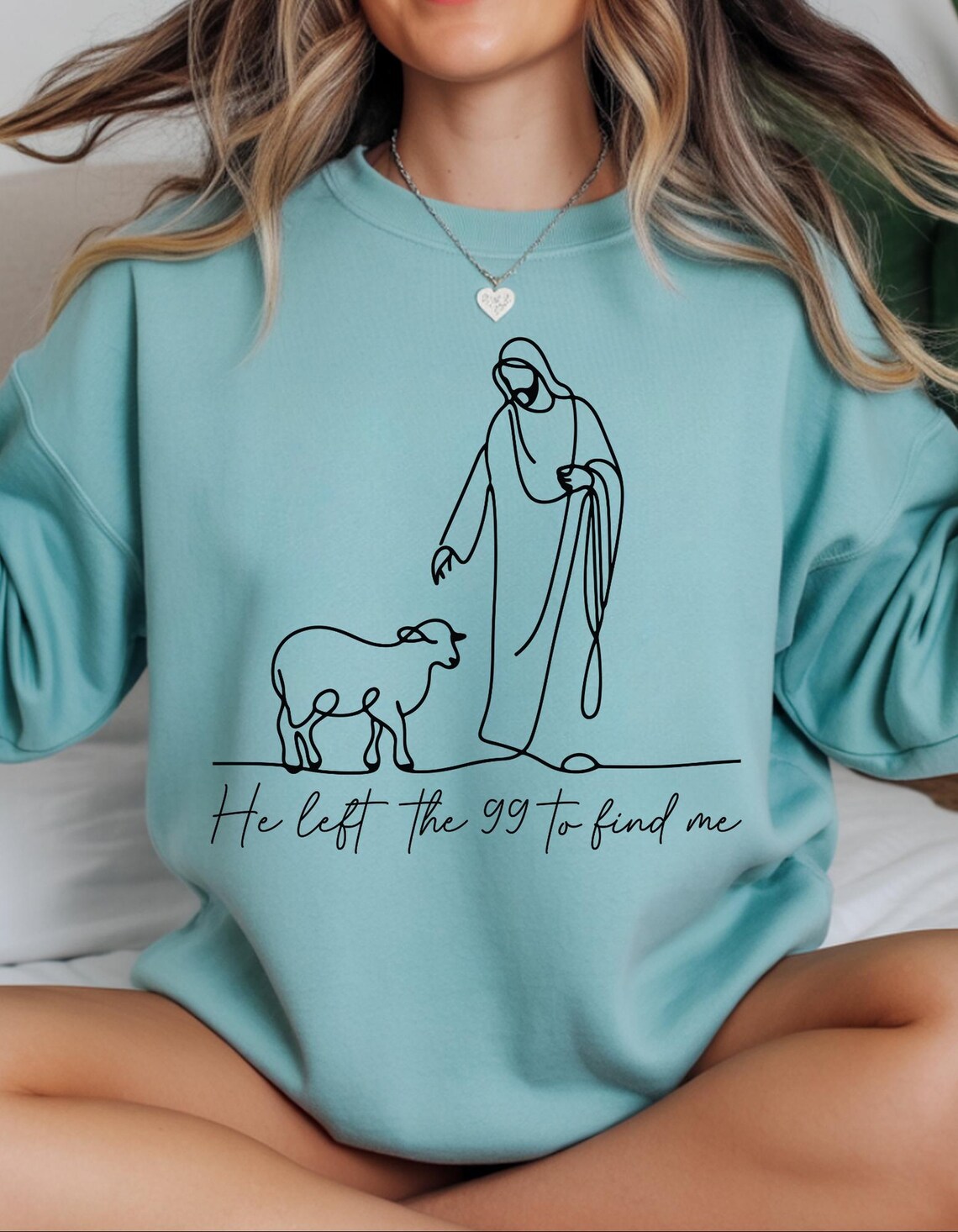 He Left the 99 to Find Me PNG | Minimalist Jesus and Lamb Sublimation ...