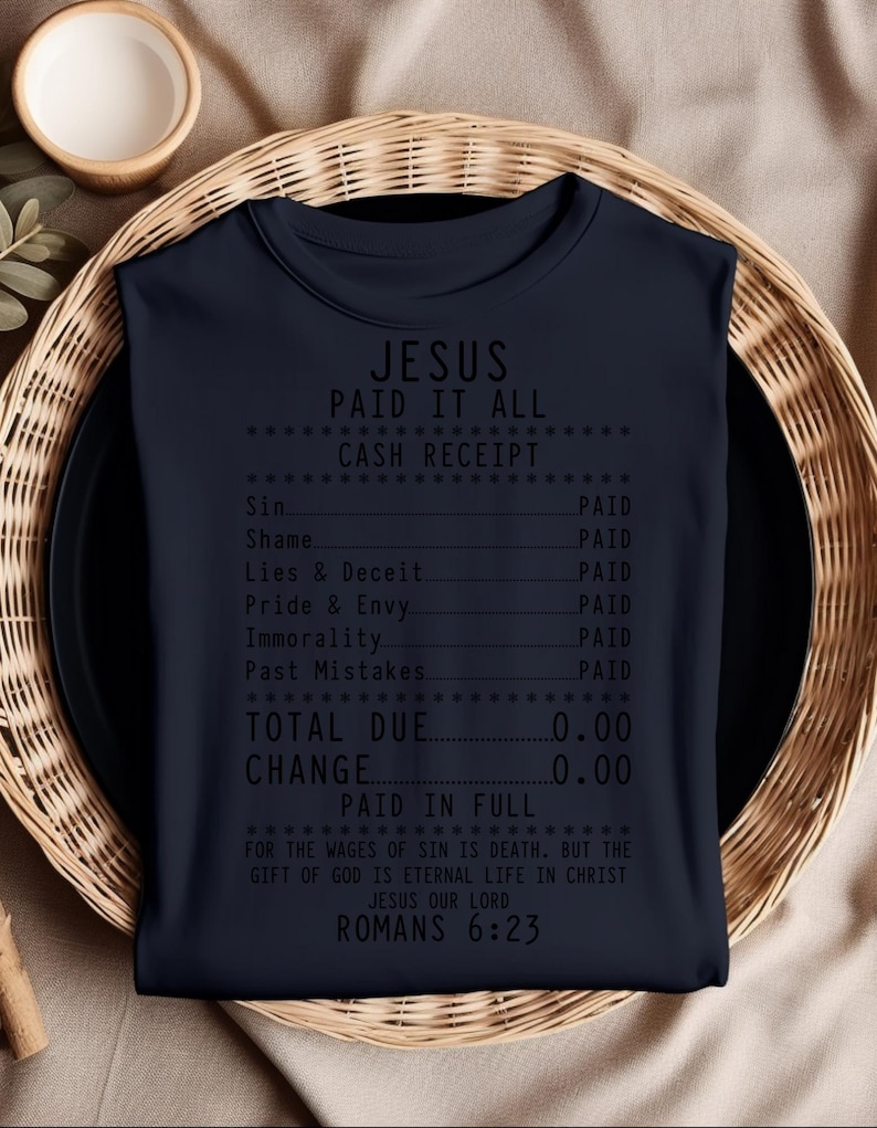 Jesus Paid It All Cash Receipt SVG PNG | Funny Christian Shirt Design ...