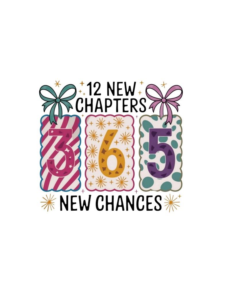 Happy New Year 2026 PNG, 12 New Chapters 365 New Chances - Etsy