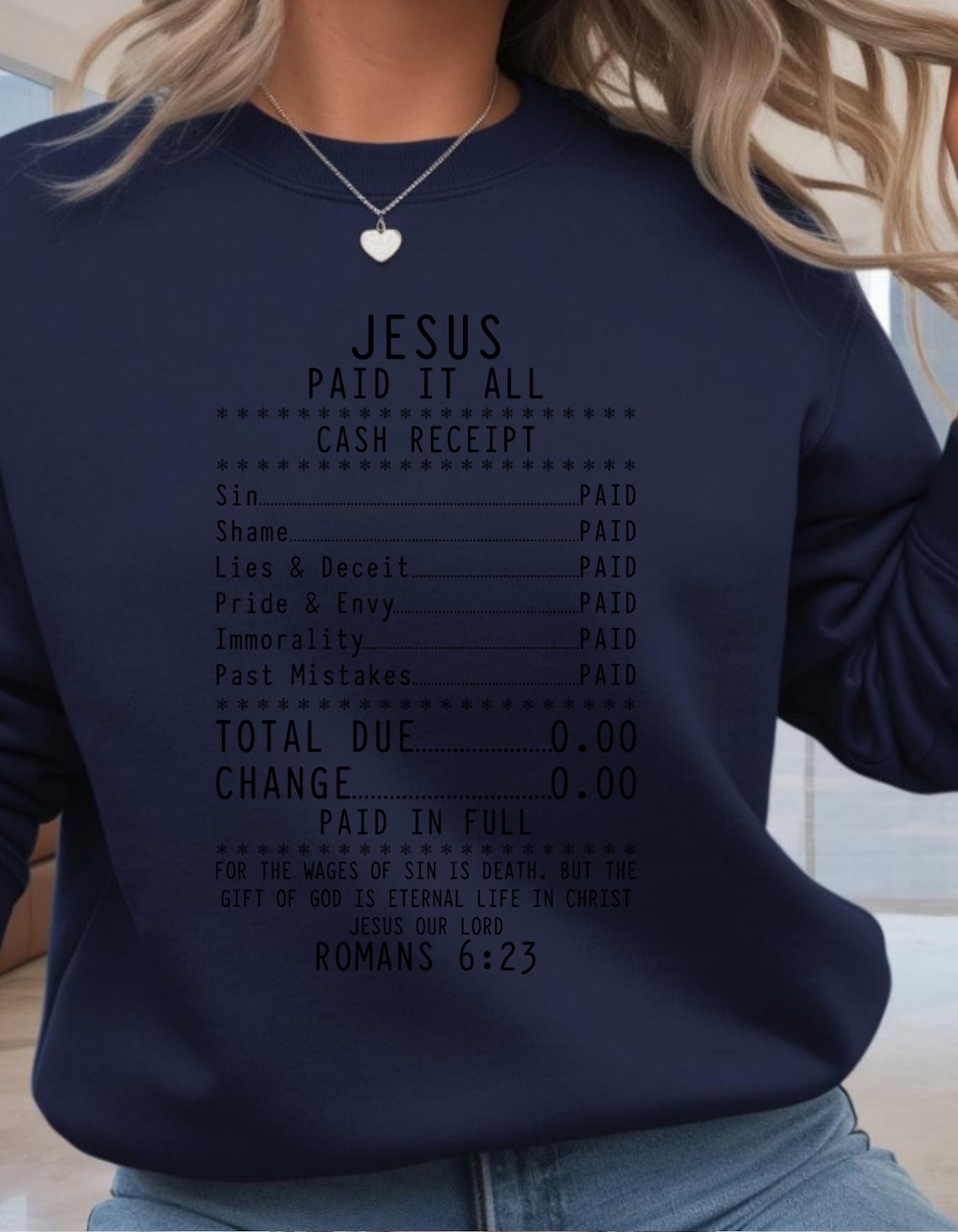 Jesus Paid It All Cash Receipt SVG PNG | Funny Christian Shirt Design ...