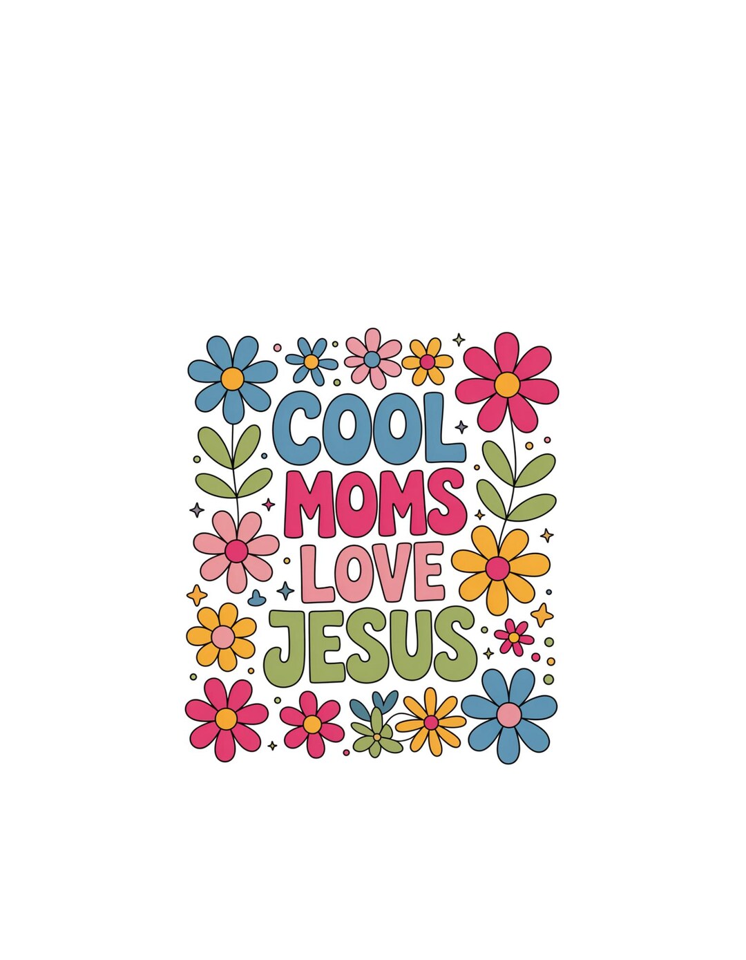 Moms Love Jesus PNG, Retro Floral Christian Mom Shirt Design - Etsy