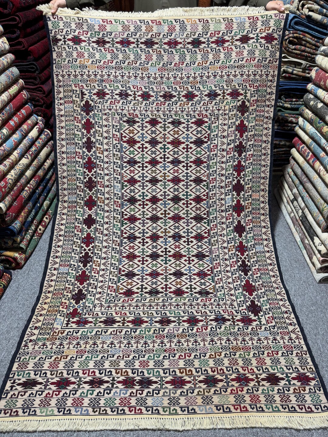 4 X 6 Ft Vintage Afghan Maliki Kilim, Geometric Kilim, Hand Knotted ...