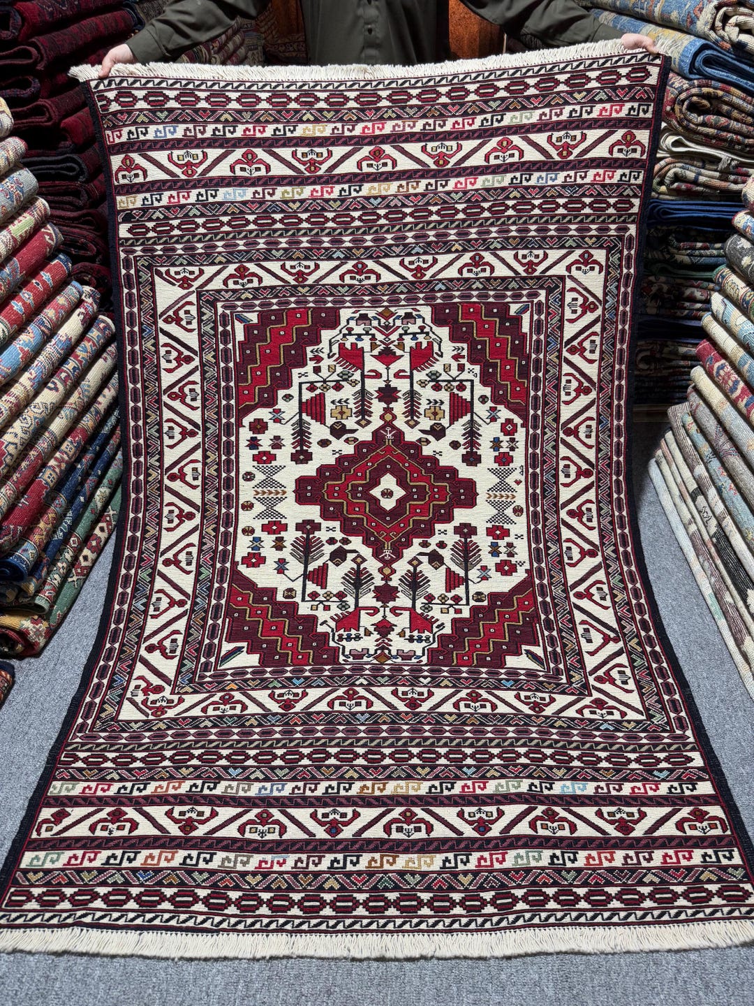 4 X 6 Ft Vintage Afghan Maliki Kilim, Geometric Kilim, Hand Knotted ...