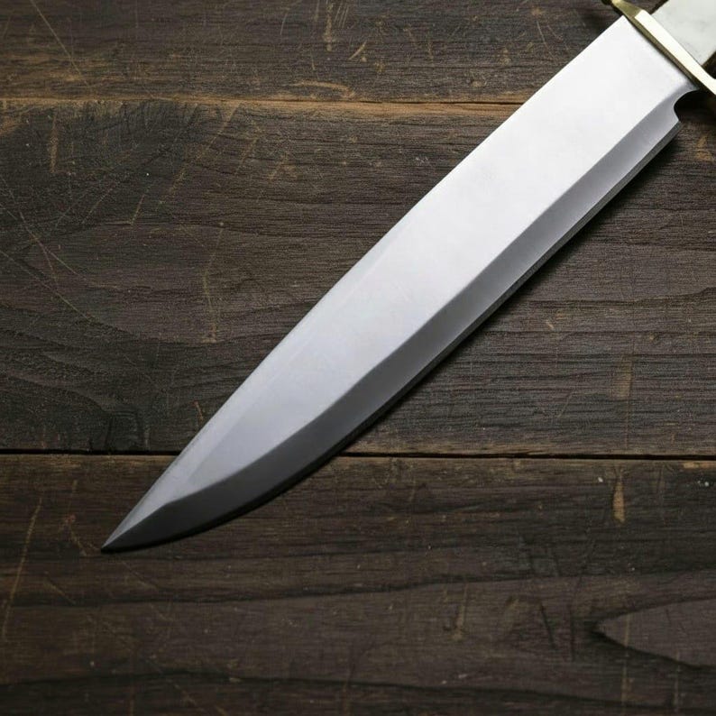 Tombstone Bowie Knife: Handcrafted Stag Antler Handle, 1095 Carbon ...