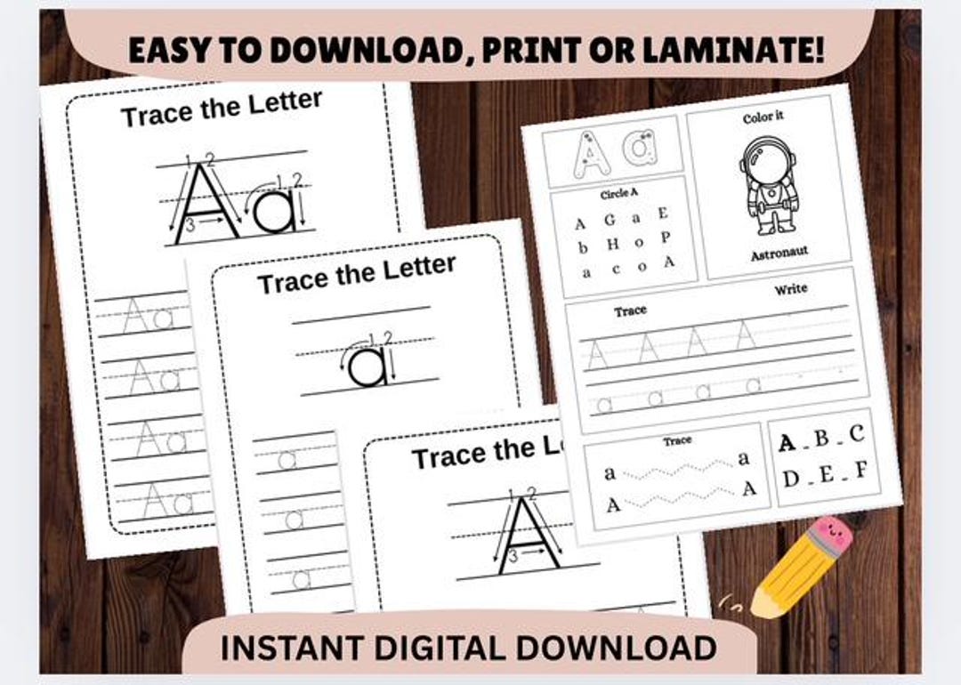 Alphabet Tracing & Alphabet Activity Sheet Bundle ABC Abcs Letters ...